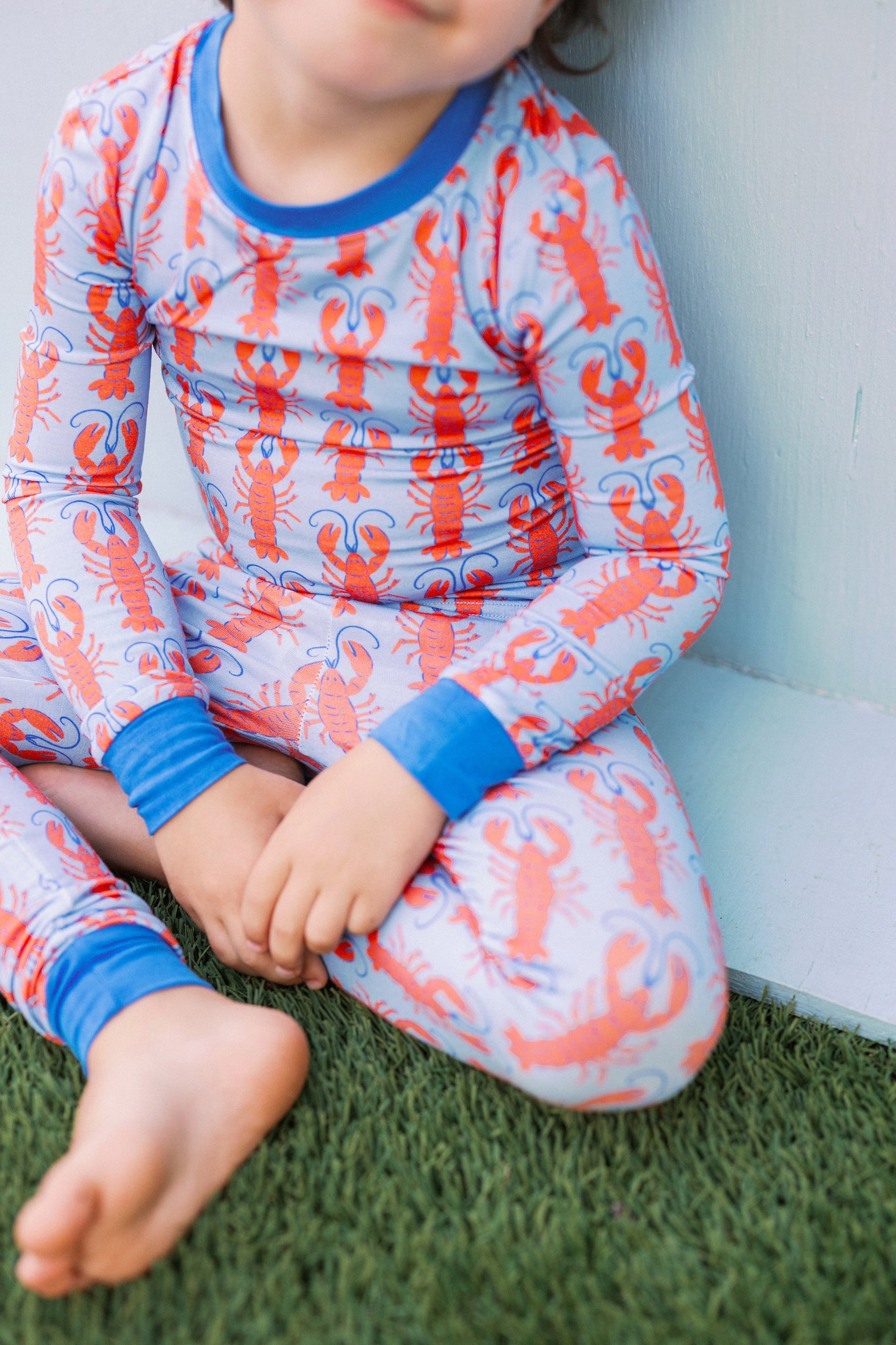 Blue Lobster Bamboo Pajamas I Poppy Kids Co