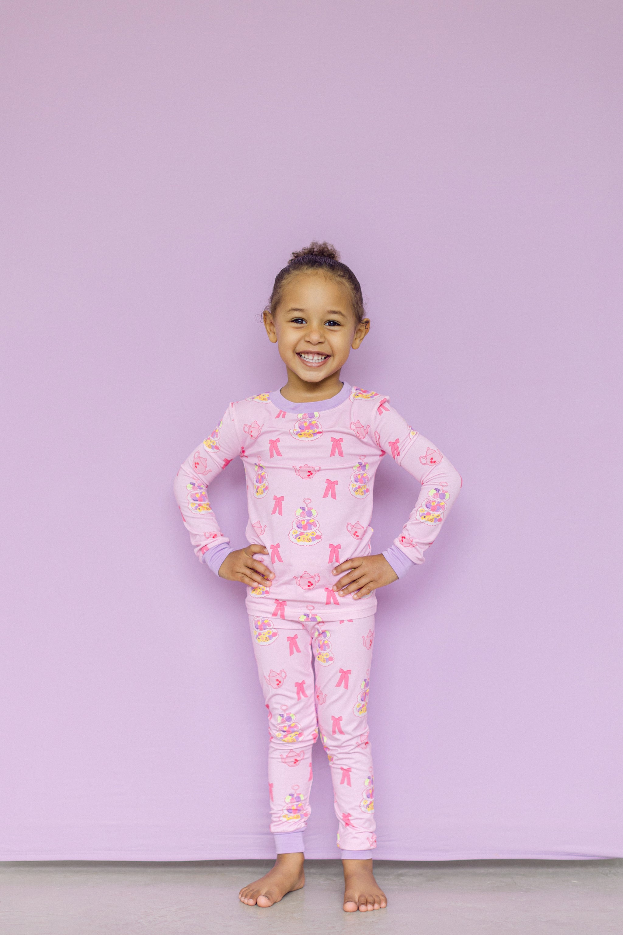 Tea Party Bamboo PJ Set I Poppy Kids Co